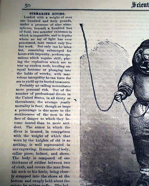 1878 Scientific American.... Early Scuba Diving Equipment In 1873 ...