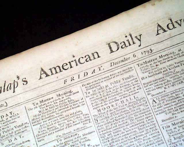 George Washington (block) signature... Governor Mifflin's proclamation ...