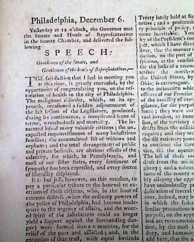 George Washington (block) signature... Governor Mifflin's proclamation ...