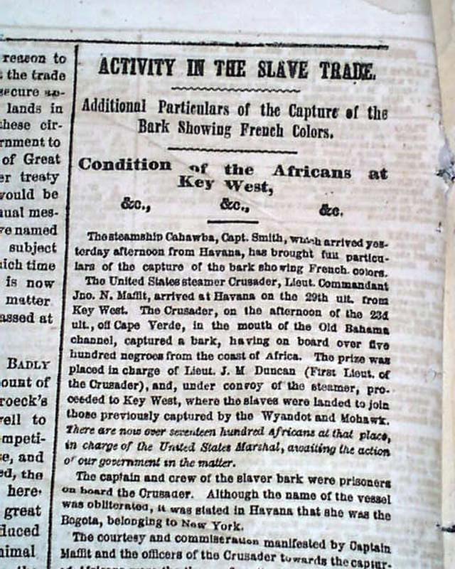 Capture of a slave ship: deplorable condition of the slaves ...