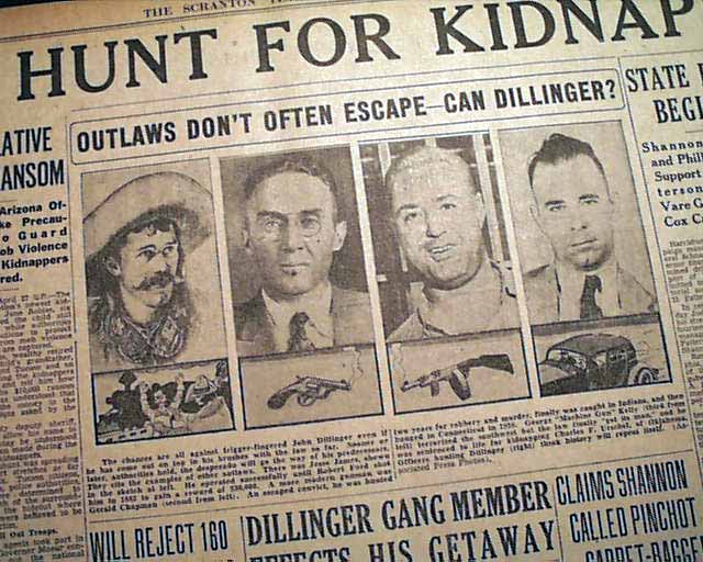 John Dillinger Escape in 1934.... - RareNewspapers.com