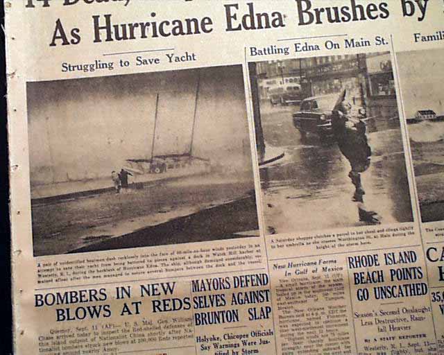 Hurricane Edna in 1954.... - RareNewspapers.com