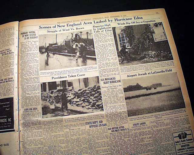 Hurricane Edna in 1954.... - RareNewspapers.com