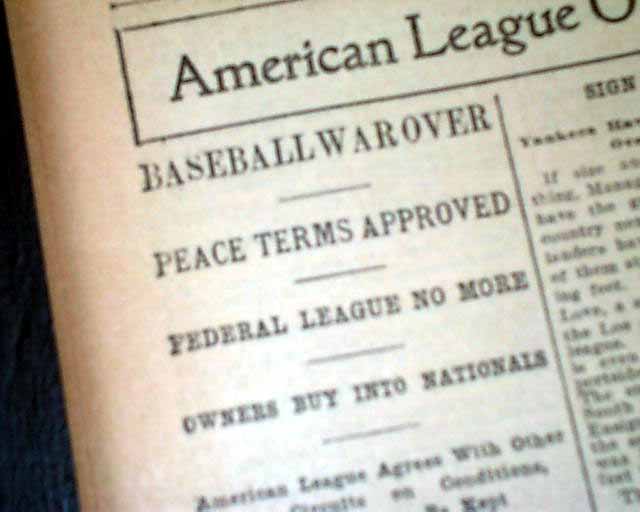 Federal Baseball League folds in 1915... - RareNewspapers.com