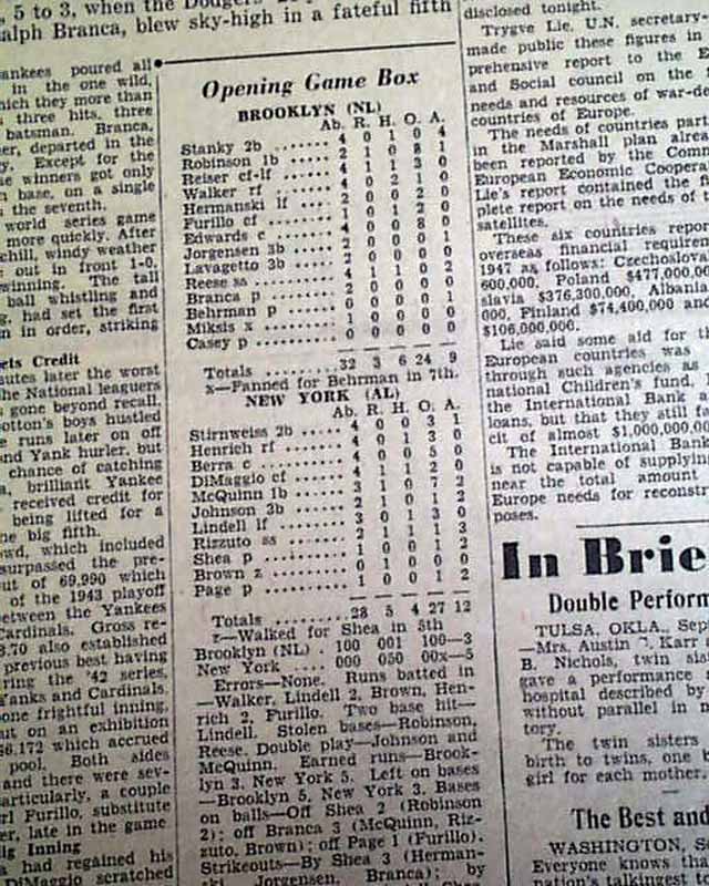 1947 World Series of baseball... - RareNewspapers.com