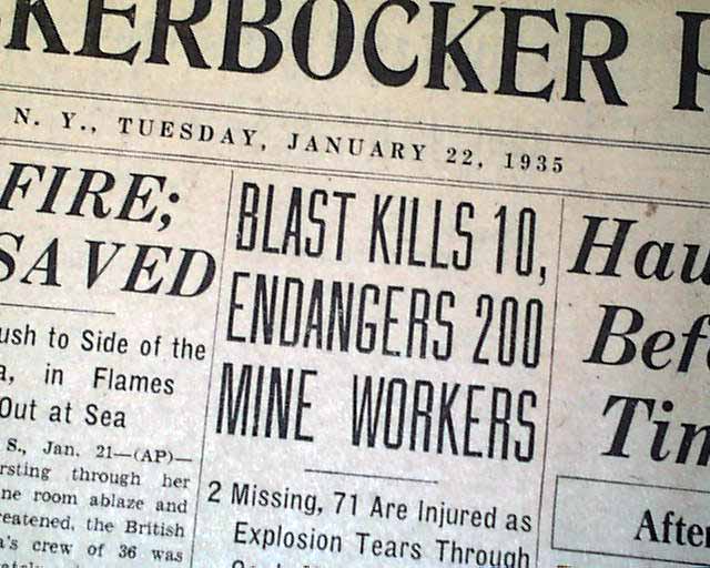 1935 Gilberton Pa coal mine explosion.... - RareNewspapers.com