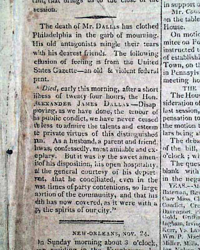 Death of Alexander Dallas... - RareNewspapers.com