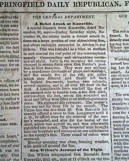 1863 Springfield MA Newspaper.... - RareNewspapers.com