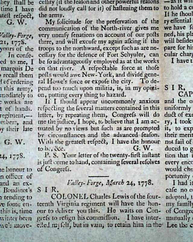 Washington's letters from Valley Forge... - RareNewspapers.com