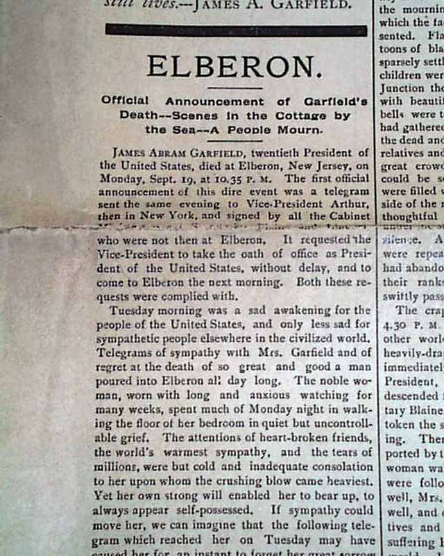 Funeral of President James Garfield... - RareNewspapers.com