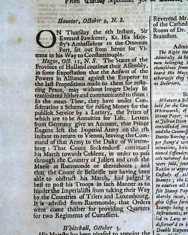 World's Oldest NEWSPAPER 1735 Gazette 270 YEARS OLD... - RareNewspapers.com
