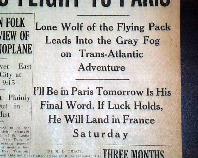 Charles Lindbergh Begins Transatlantic Flight In 1927 ...