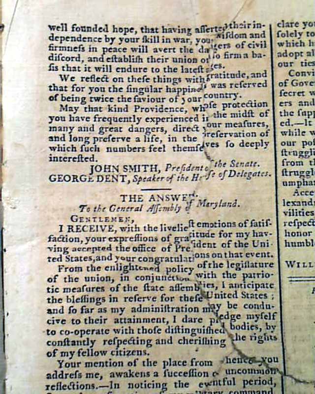 Letters signed by George Washington & Thomas Jefferson ...