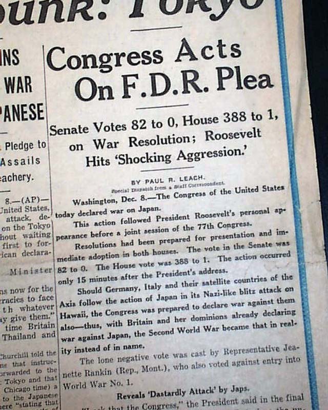 United States enters World War II... - RareNewspapers.com