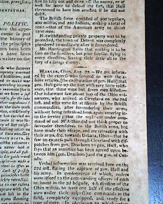On General Hull and the surrender of Detroit... - RareNewspapers.com