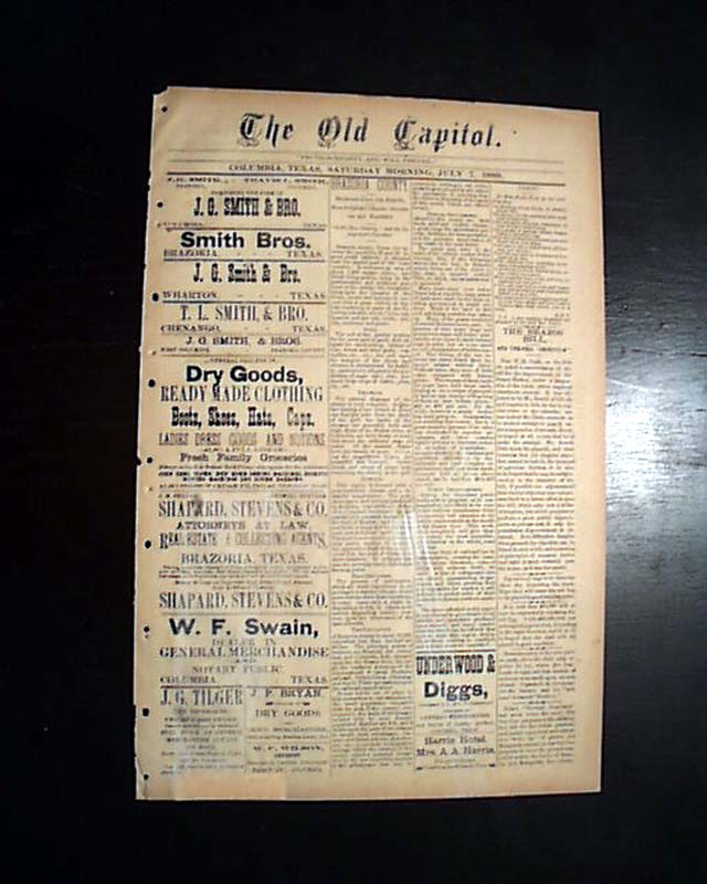 Rare, short-lived Texas newspaper from its first capital ...