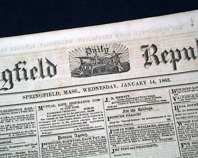 1863 Springfield MA Newspaper.... - RareNewspapers.com
