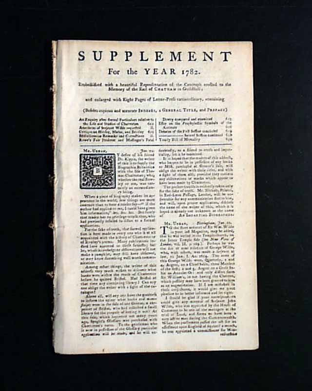 The "Supplement" issue for the year 1782, with Revolutionary War ...