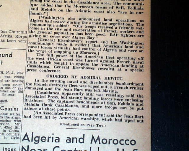 Operation Torch... French North Africa... - RareNewspapers.com