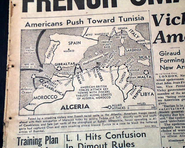Operation Torch... French North Africa... - RareNewspapers.com