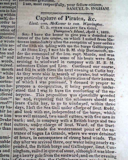 Pirates Captured In The West Indies In 1825... - RareNewspapers.com