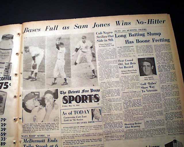 Sam Jones.... 1st Negro to throw a no-hitter in Major League Baseball ...