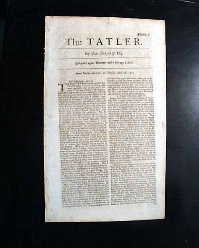 The famous "Tatler" newspaper... - RareNewspapers.com
