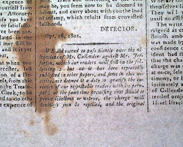 Sally Hemings and Thomas Jefferson... Callender's accusation ...