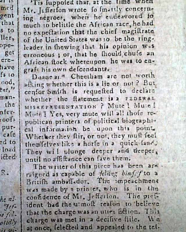 Sally Hemings and Thomas Jefferson... Callender's accusation ...