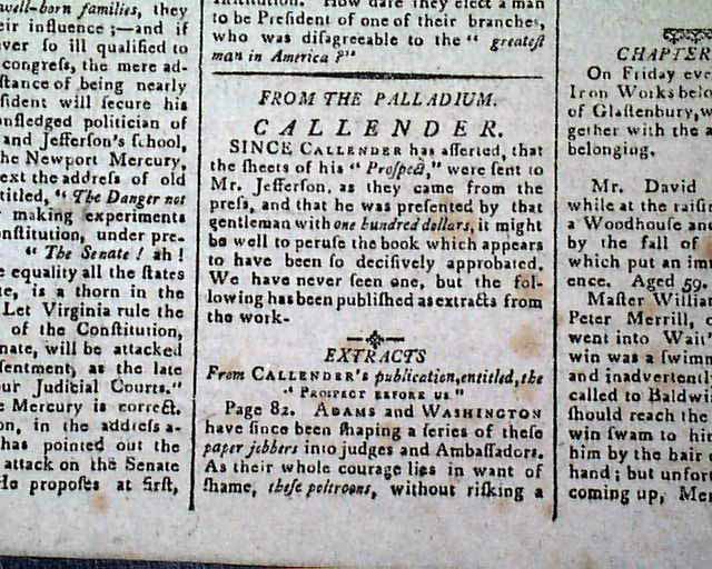 Thomas Jefferson and James Callender... - RareNewspapers.com
