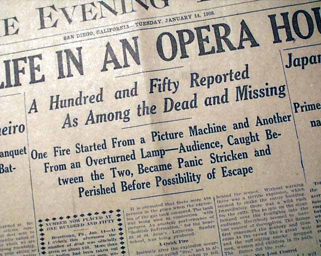 1908 Rhoads Opera House Fire... Boyertown PA... - RareNewspapers.com