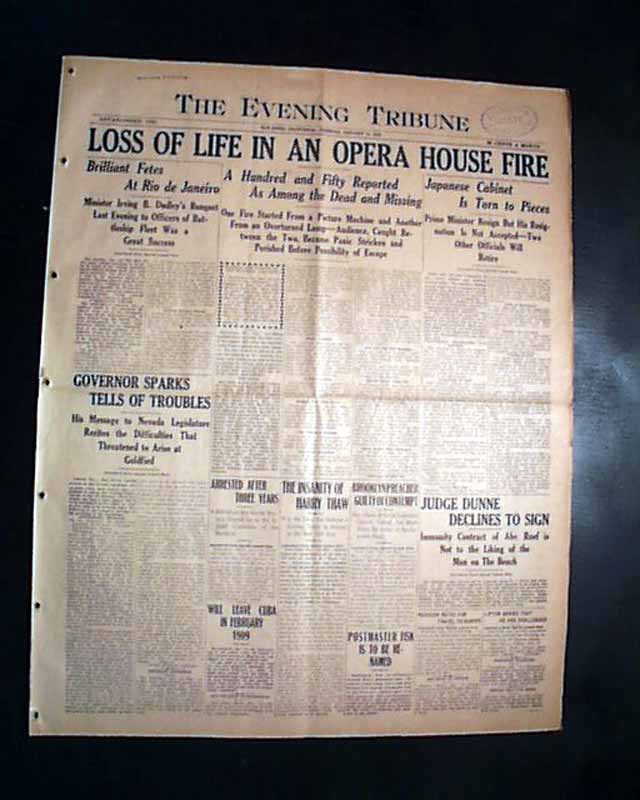 1908 Rhoads Opera House Fire... Boyertown PA... - RareNewspapers.com