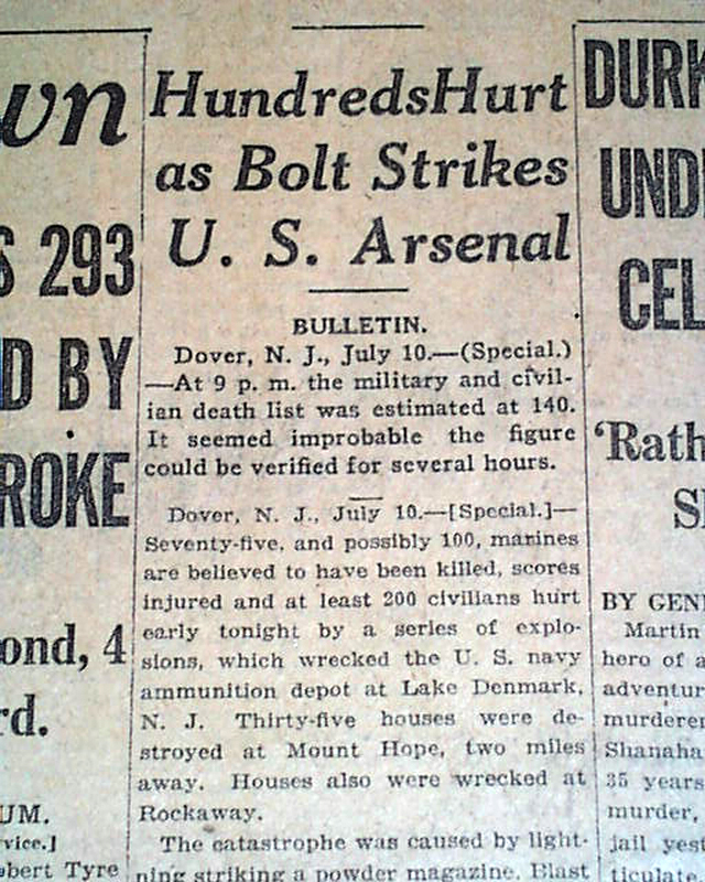 Lake Denmark ammunition depot disaster... - RareNewspapers.com