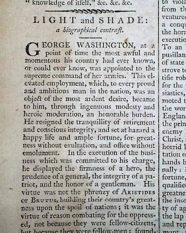 Contrasting George Washington with King George III... - RareNewspapers.com