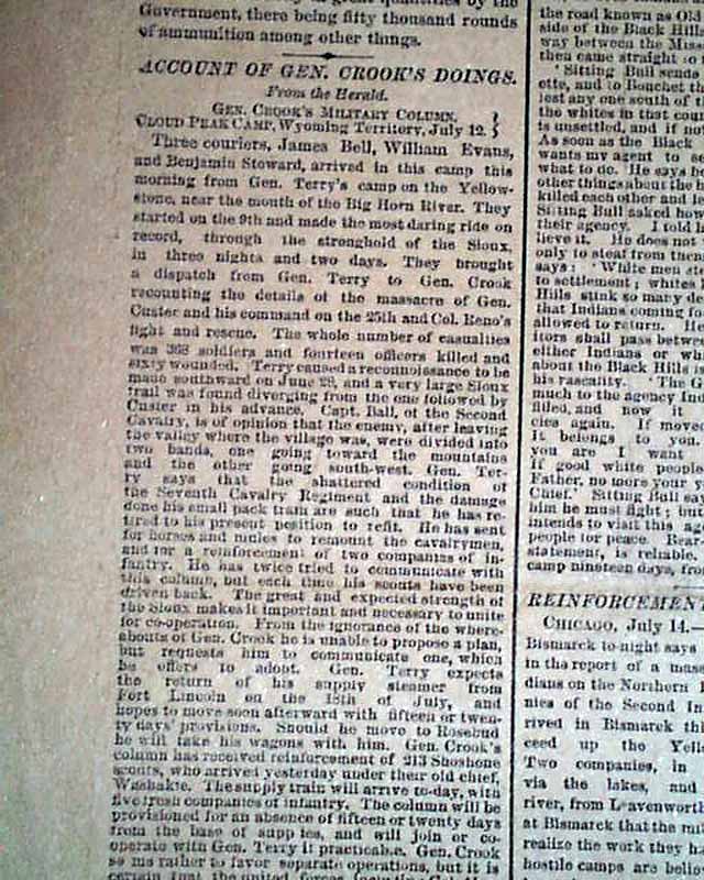 General Crook... Sitting Bull's camp... - RareNewspapers.com