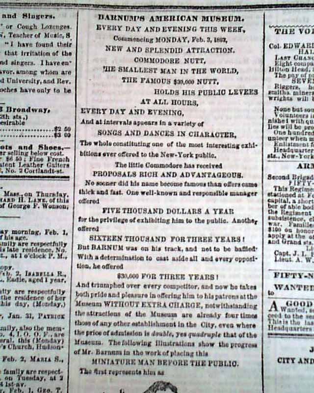 Victory at Mill Spring... Barnum's Commodore Nutt... - RareNewspapers.com