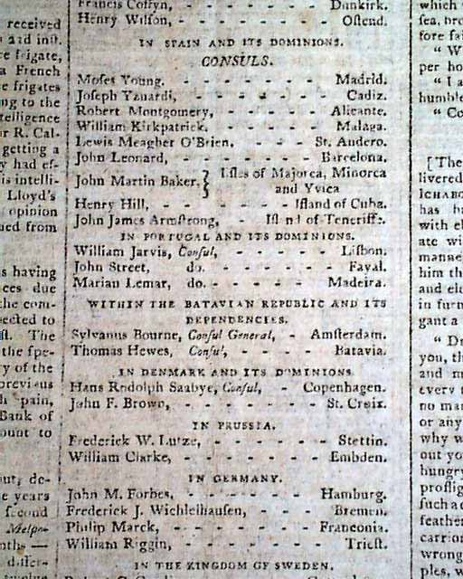 American Consuls list in 1805... - RareNewspapers.com