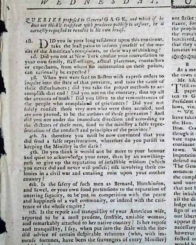 Famous "Unite Or Die" engraving in the masthead... - RareNewspapers.com