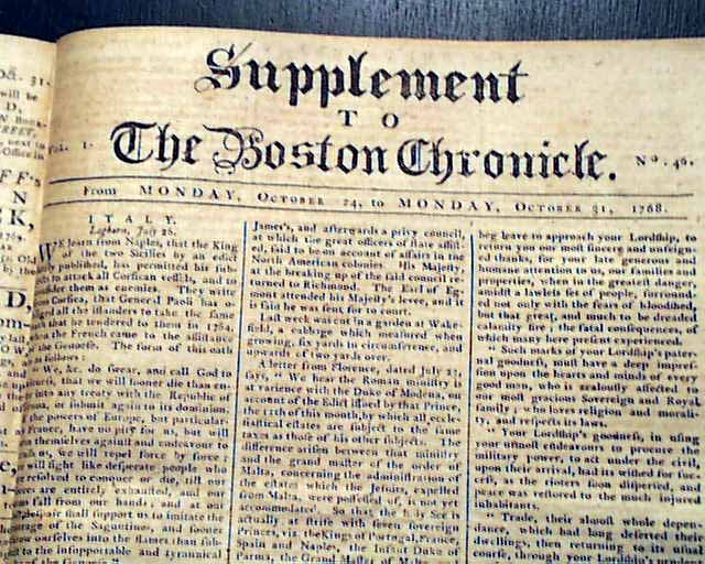 From colonial Boston, with the Supplement issue as well ...