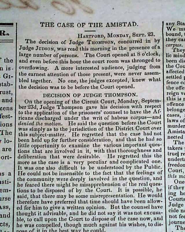 Case of The Amistad... The verdict in the criminal trial ...