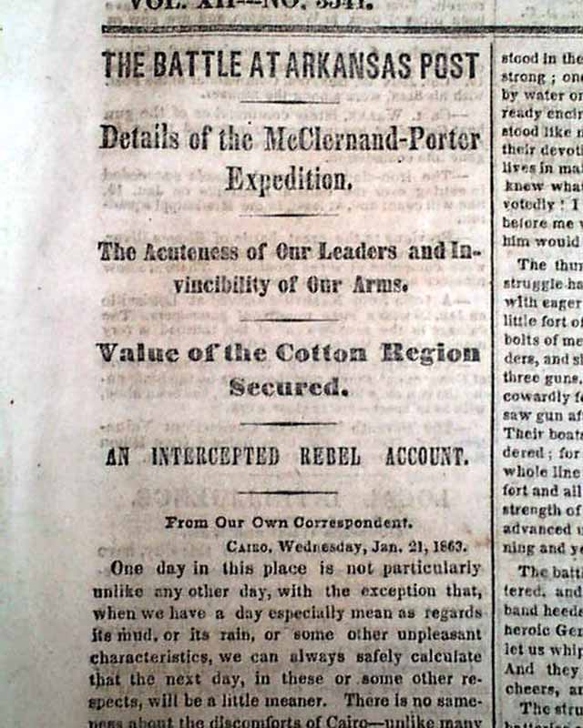 Battle of Arkansas Post... - RareNewspapers.com