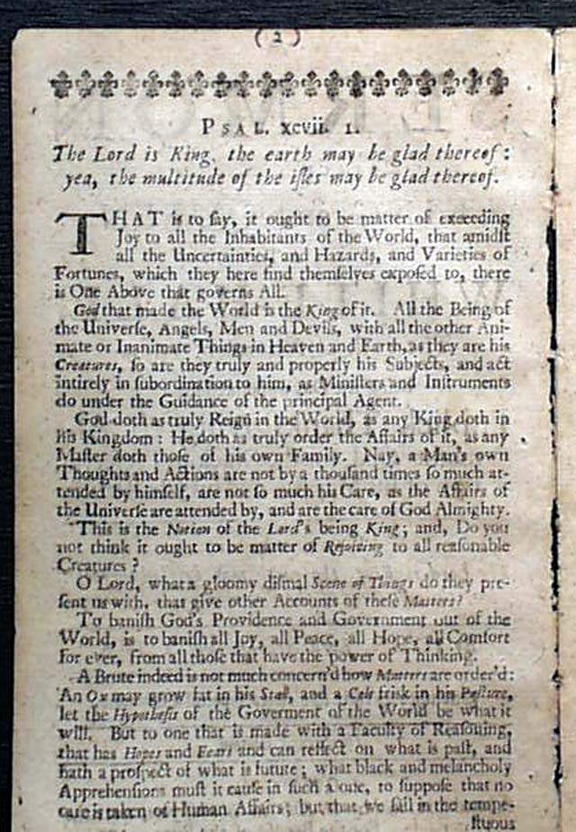 Pamphlet printed in 1707... Sermon by the Archbishop of York ...