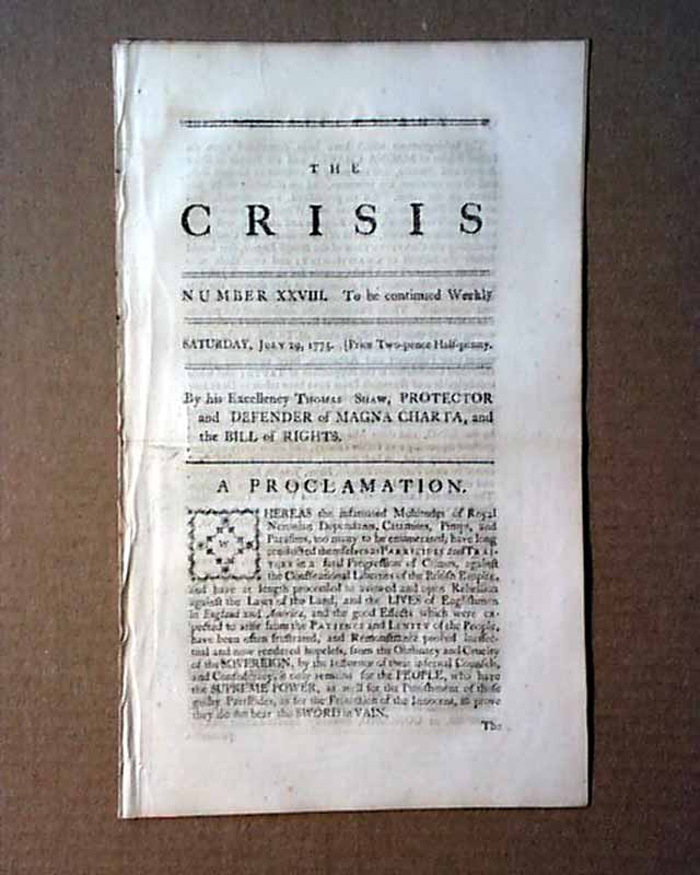 A pro-American newspaper from London in 1776... - RareNewspapers.com