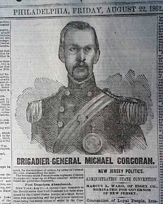 Uncommon print of General Corcoran... - RareNewspapers.com