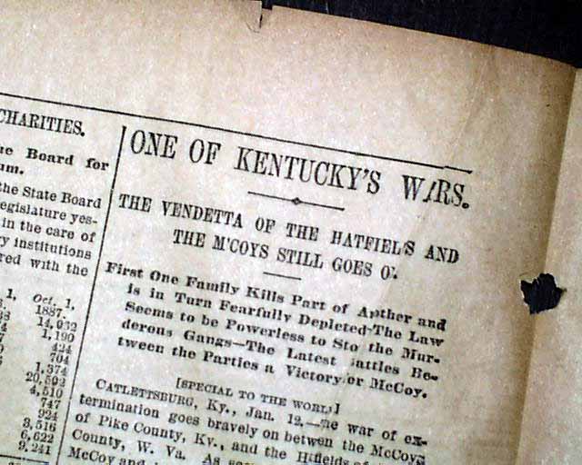 Great item on the Hatfield - McCoy feud... - RareNewspapers.com