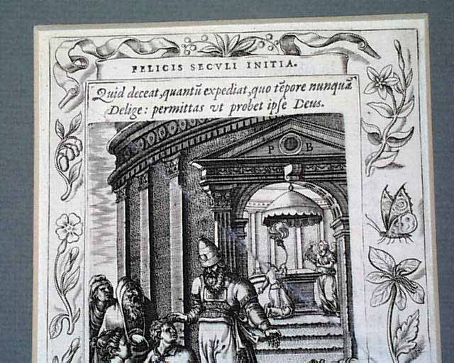 Beautiful engraving from 1571, with the original book titlepage ...