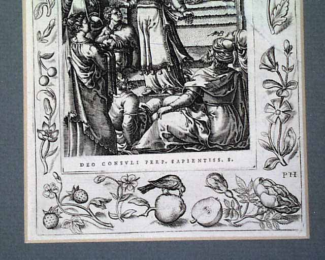 Beautiful engraving from 1571, with the original book titlepage ...