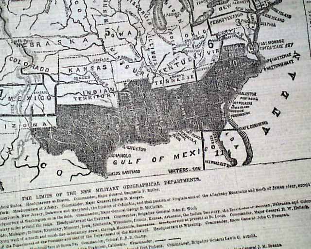 Civil War military map of the United States... Monitor vs. the Merrimac ...