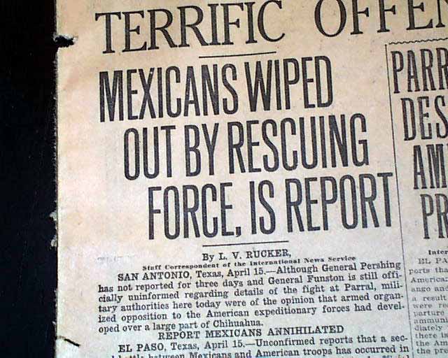 1916 Battle of Parral... Mexico... - RareNewspapers.com