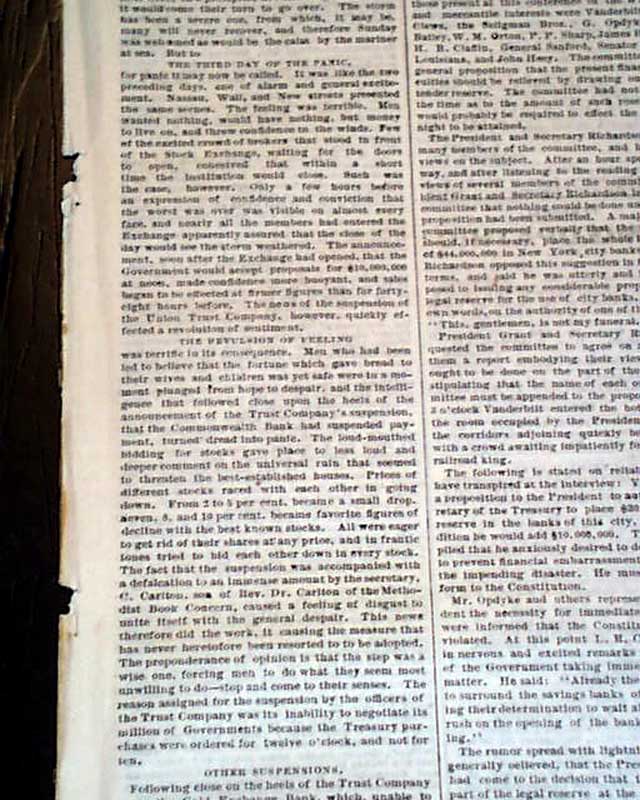 The financial panic of 1873... - RareNewspapers.com
